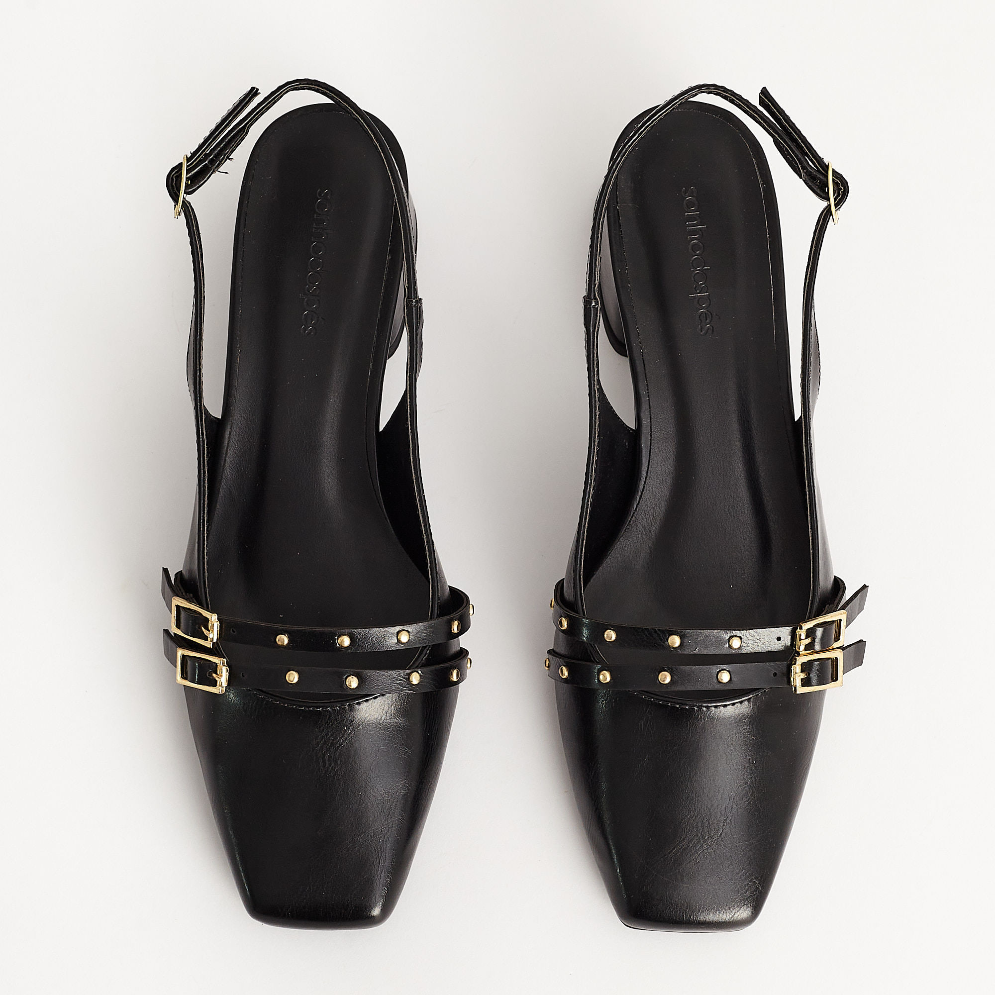 Scarpin Slingback Tiras Fivela - PRETA | Sonho